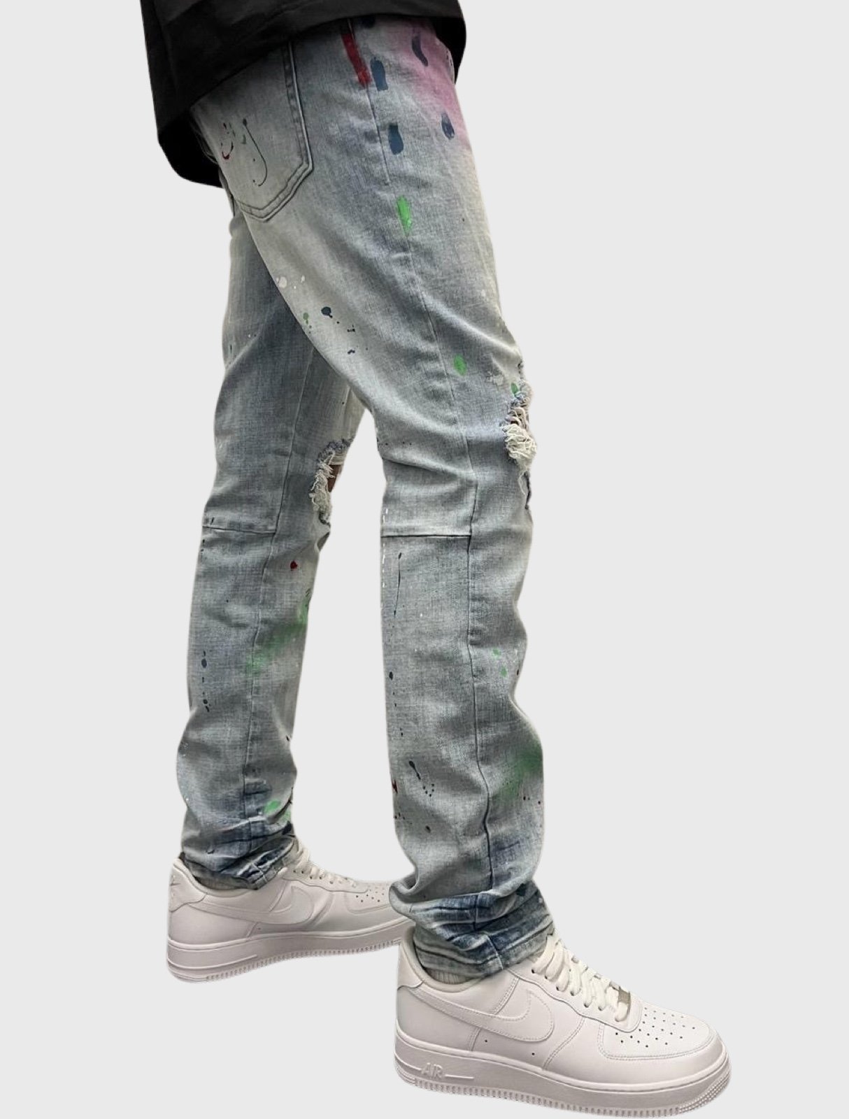 Gray blue jeans store